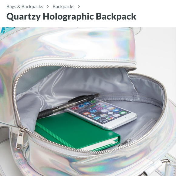Thinkgeek | Bags | Quartzy Holographic Backpack | Poshmark